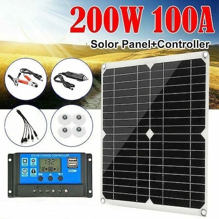 Kit panou solar, 200W, 60A, 12V, pentru rulota/barca - eMAG.ro