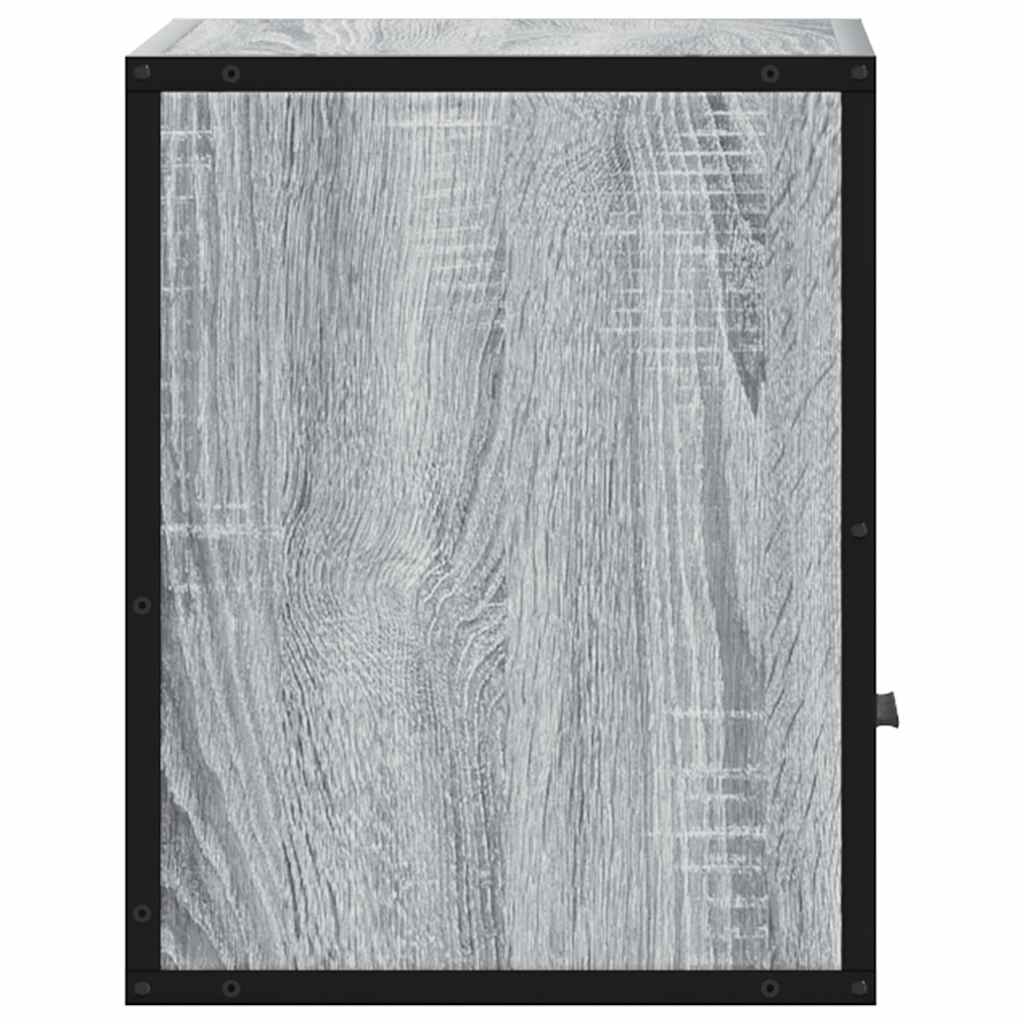 Noptiera montata pe perete vidaXL, gri Sonoma, 40x31x39, 5 cm, 9.45 Kg ...