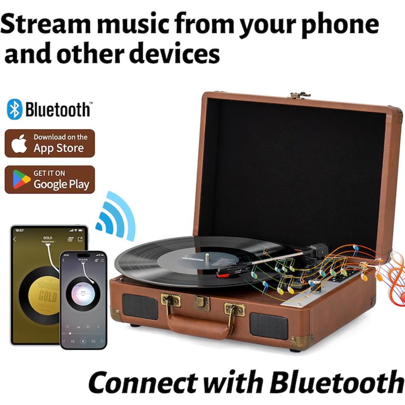 Pick-up, Record Player, Difuzoare integrate, Bluetooth, portabil, ac ...