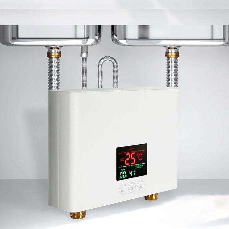 Incalzitor de apa electric instant, 3000W, alb, cu control de ...