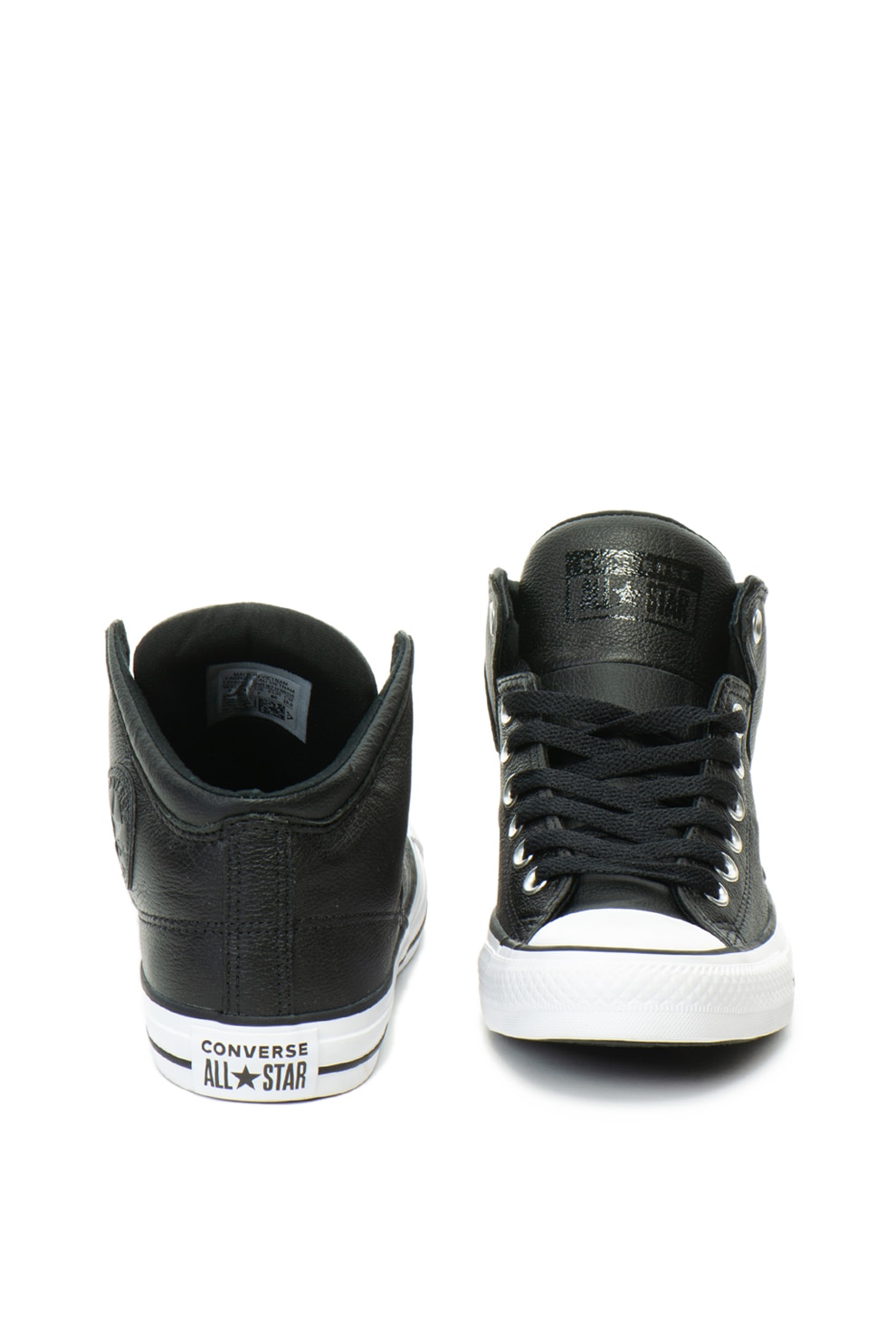 Converse, Tenisi mid-high de piele Chuck Taylor All Star, Negru, 9 ...