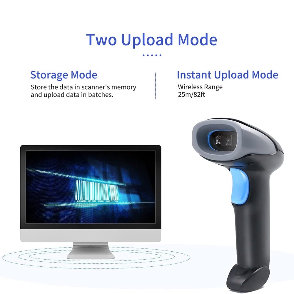 Cititor/Scanner coduri de bare cu laser, Noonedibs, WJ13, 1D, 2D ...