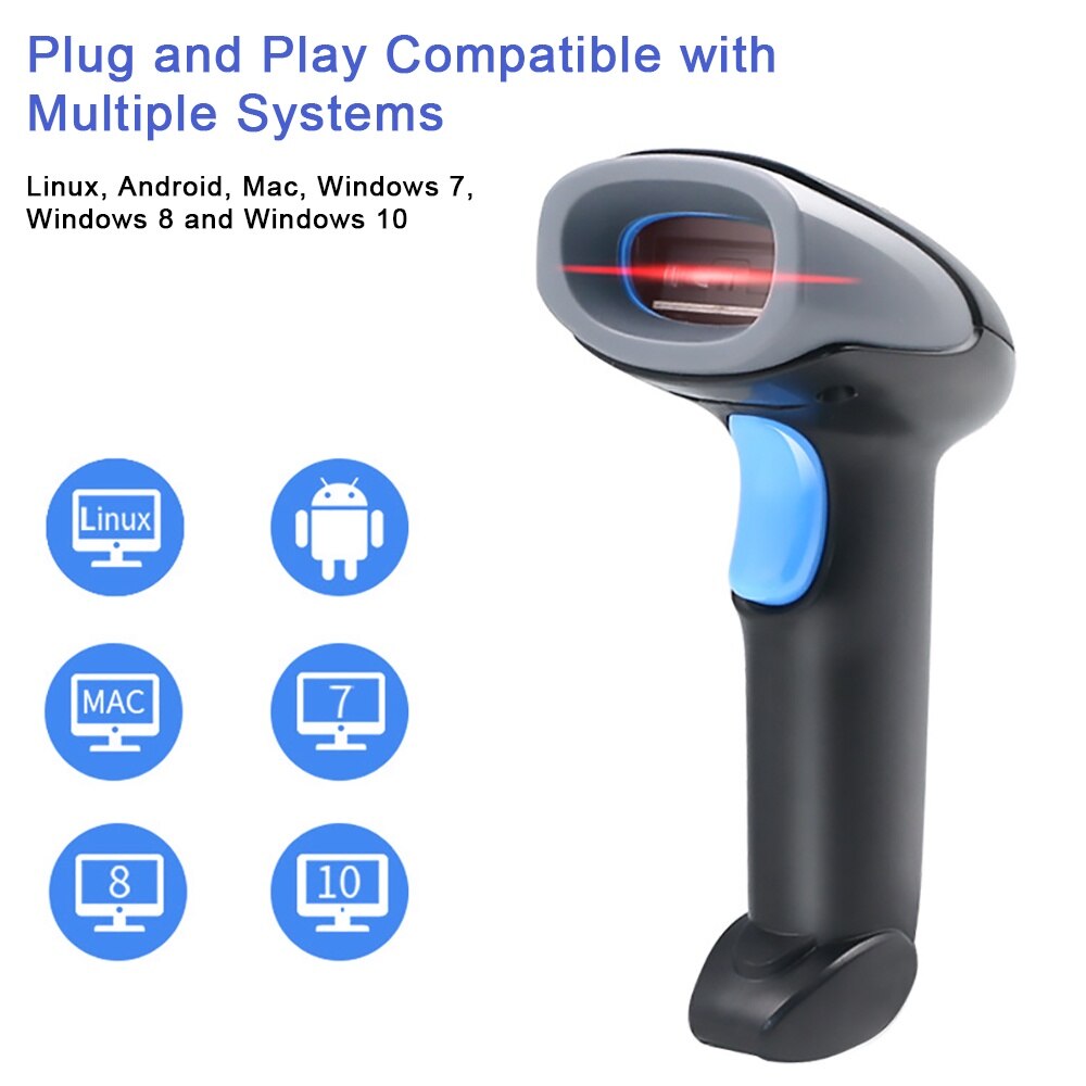 Cititor/Scanner coduri de bare cu laser, Noonedibs, WJ13, 1D, 2D ...