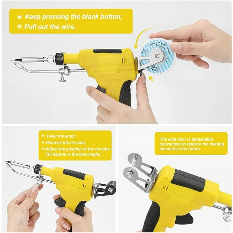 Set de unelte de sudura 5 in 1, pistol de sudura 60W, 2 clesti, pompa ...