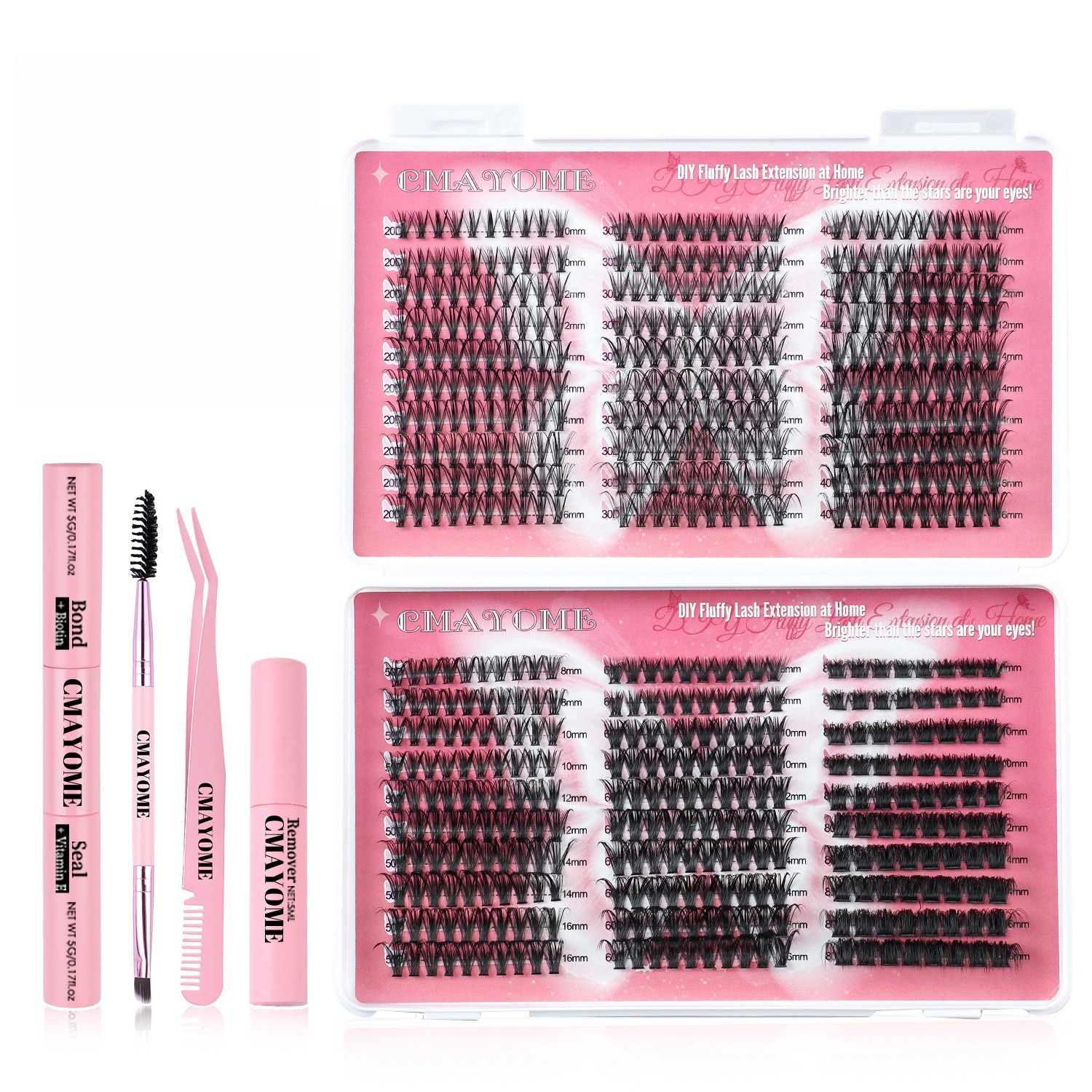 Set extensii gene individuale, 580 pcs, 20D 30D 40D 50D 60D 80D, 8-16mm ...