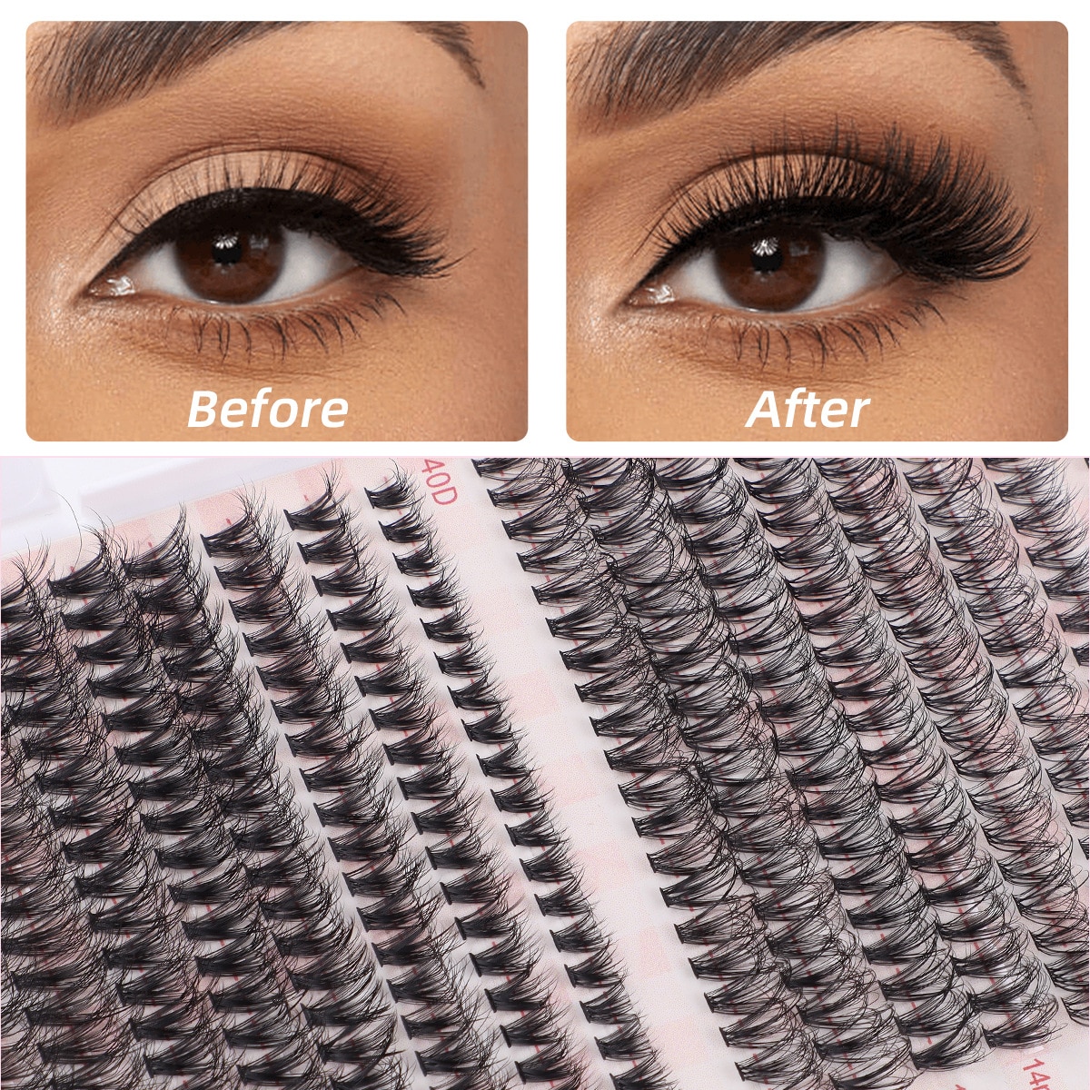 Set extensii gene individuale, 592 pcs, 50D 60D 80D 100D, 8-16mm, Kit ...