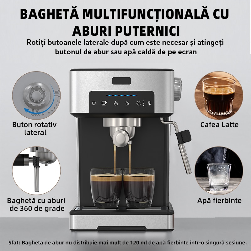 Espresso manual, 3 trepte de temp, Capsule Nespresso/cafea macinata/pad ...
