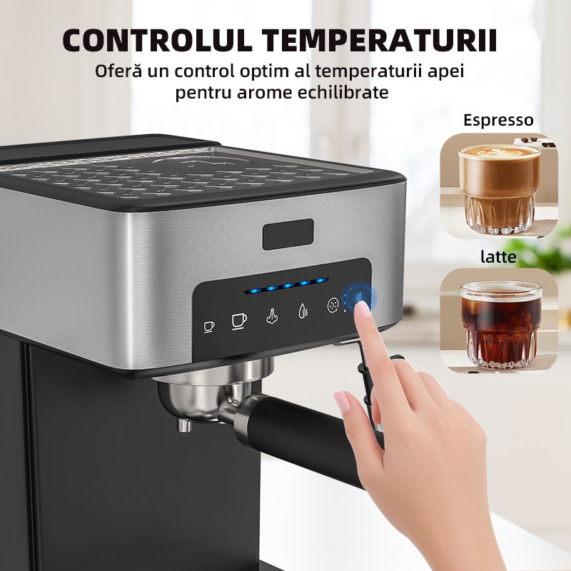 Espresso manual, 3 trepte de temp, Capsule Nespresso/cafea macinata/pad ...