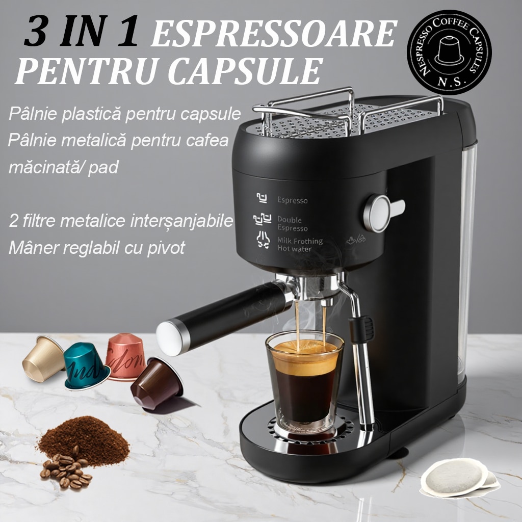 Espressor manual, Suprimare automata a presiunii, Ventuze fixe, Sistem ...