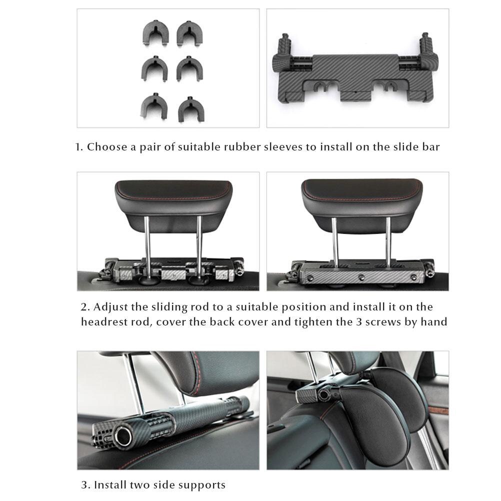 Perna pentru tetiera auto Bizaical, U-shaped, ajustabila, neagra ...