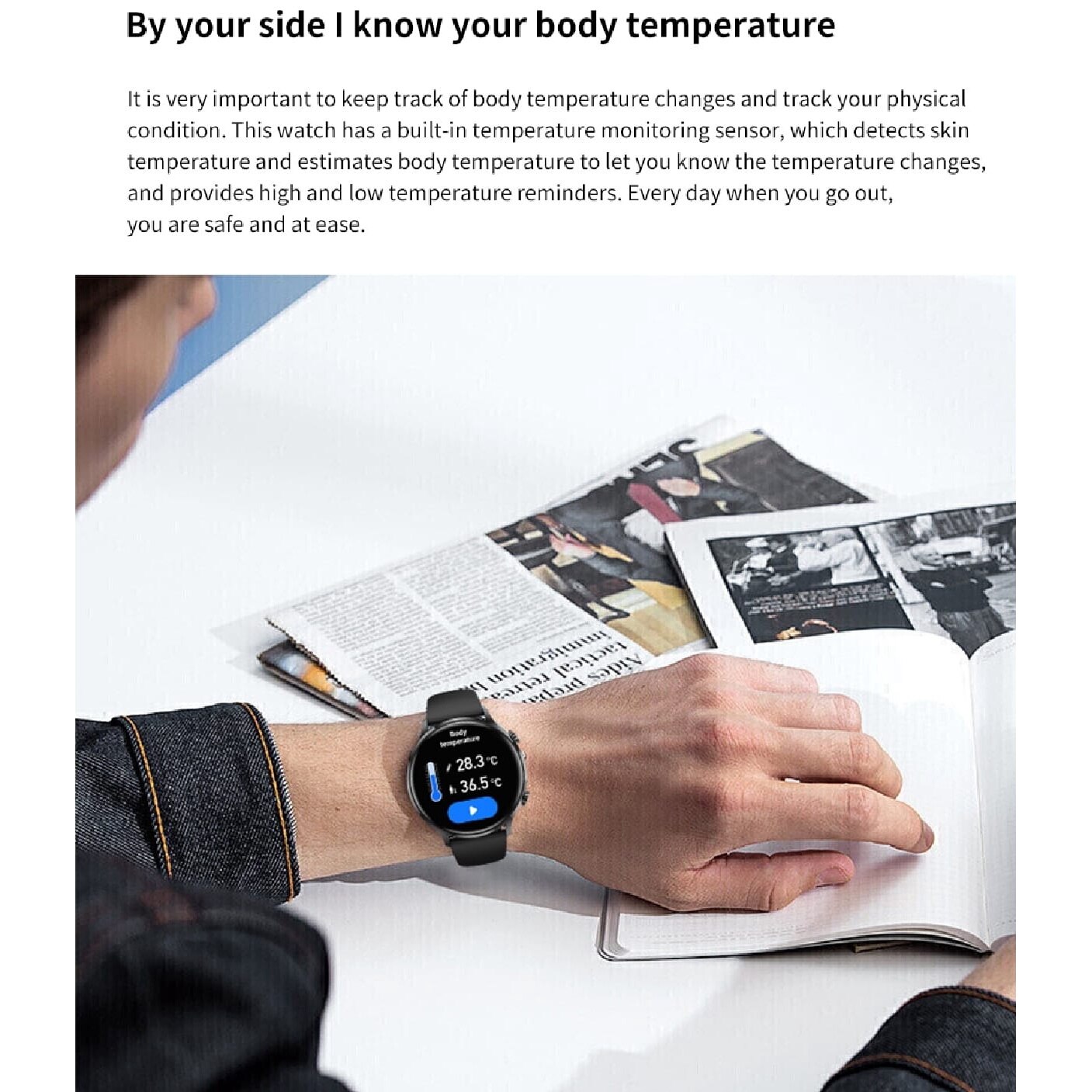 Smartwatch MULLER, ecran HD 1.39", monitorizare oxigen, ritm cardiac ...