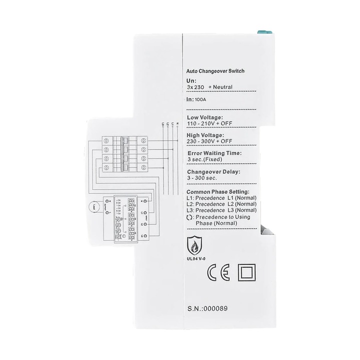 Releu comutator automat de faze si protectie tensiune, ATR, cu recuperare, 100A - eMAG.ro