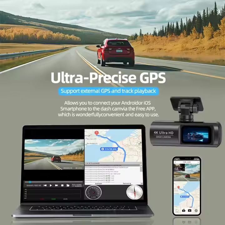 Camera Auto DVR C Tech® Ultra HD 4K + camera marsarier Full HD inclusa ...