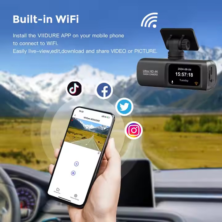 Camera Auto DVR C Tech® Ultra HD 4K + camera marsarier Full HD inclusa ...