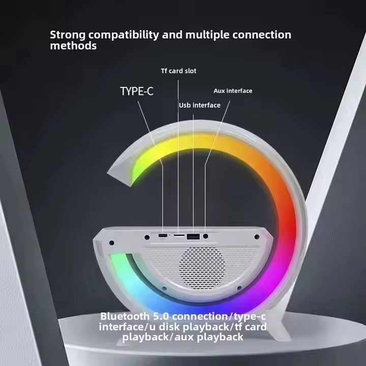 Boxa Multifunctionala 3 in 1, Lampa LED RGB Smart, cu ceas, Boxa ...