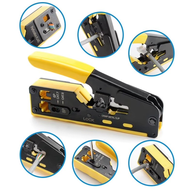 Cleste crimpare RJ45, kashemano, multifunctional, pentru cabluri ...
