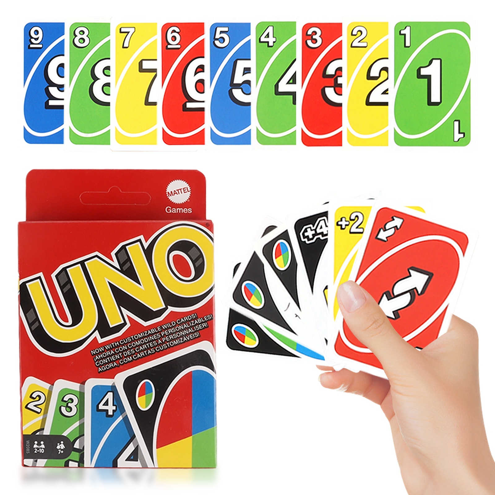 Set carti de joc WILD UNO, Joc de societate UNO, 2-10 jucatori, 7 ani+ ...