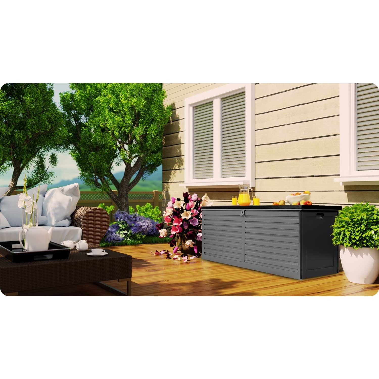 Lada depozitare pentru gradina, Plonos, Plastic, Rezistent la ...