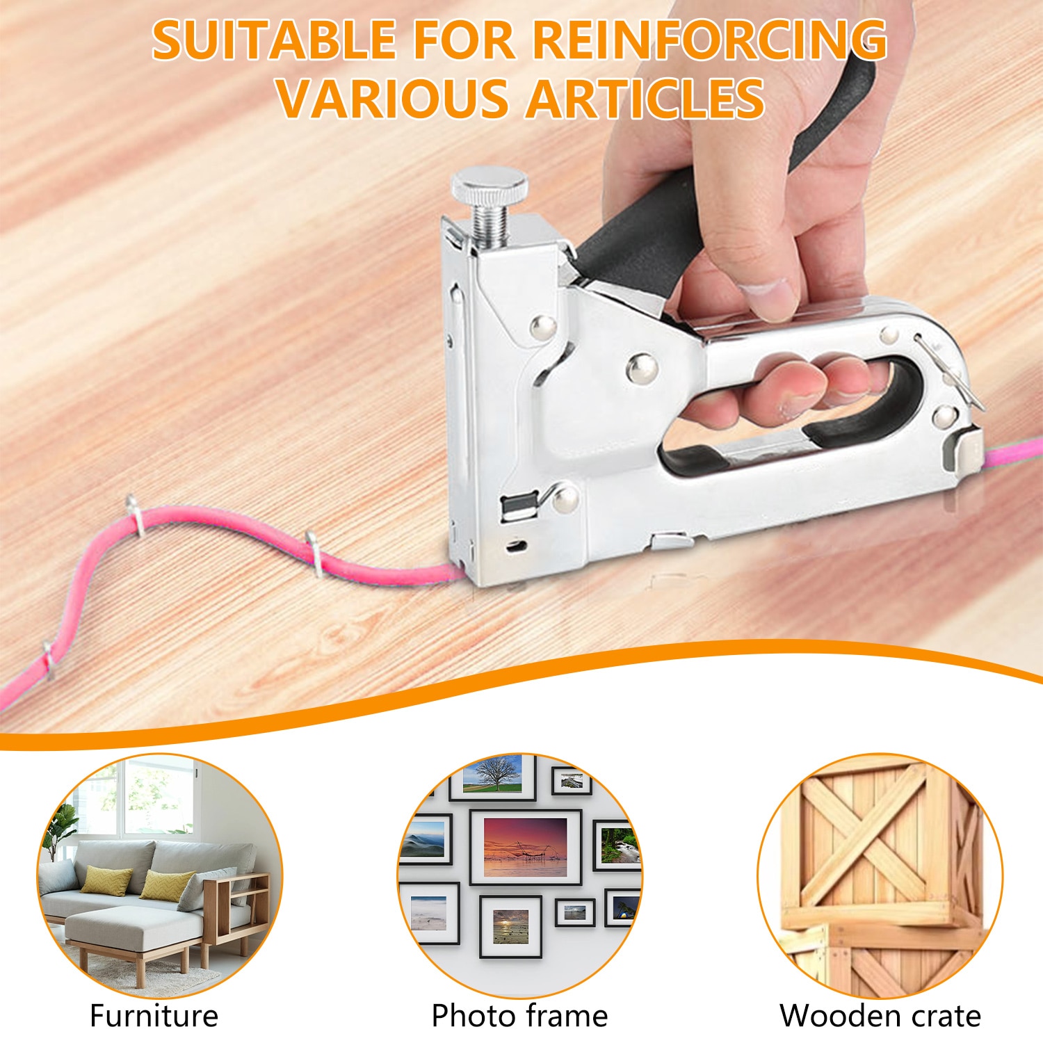 Pistol de capsat 3-in-1, Taipintee, ajustare manuala a puterii, 2000 ...