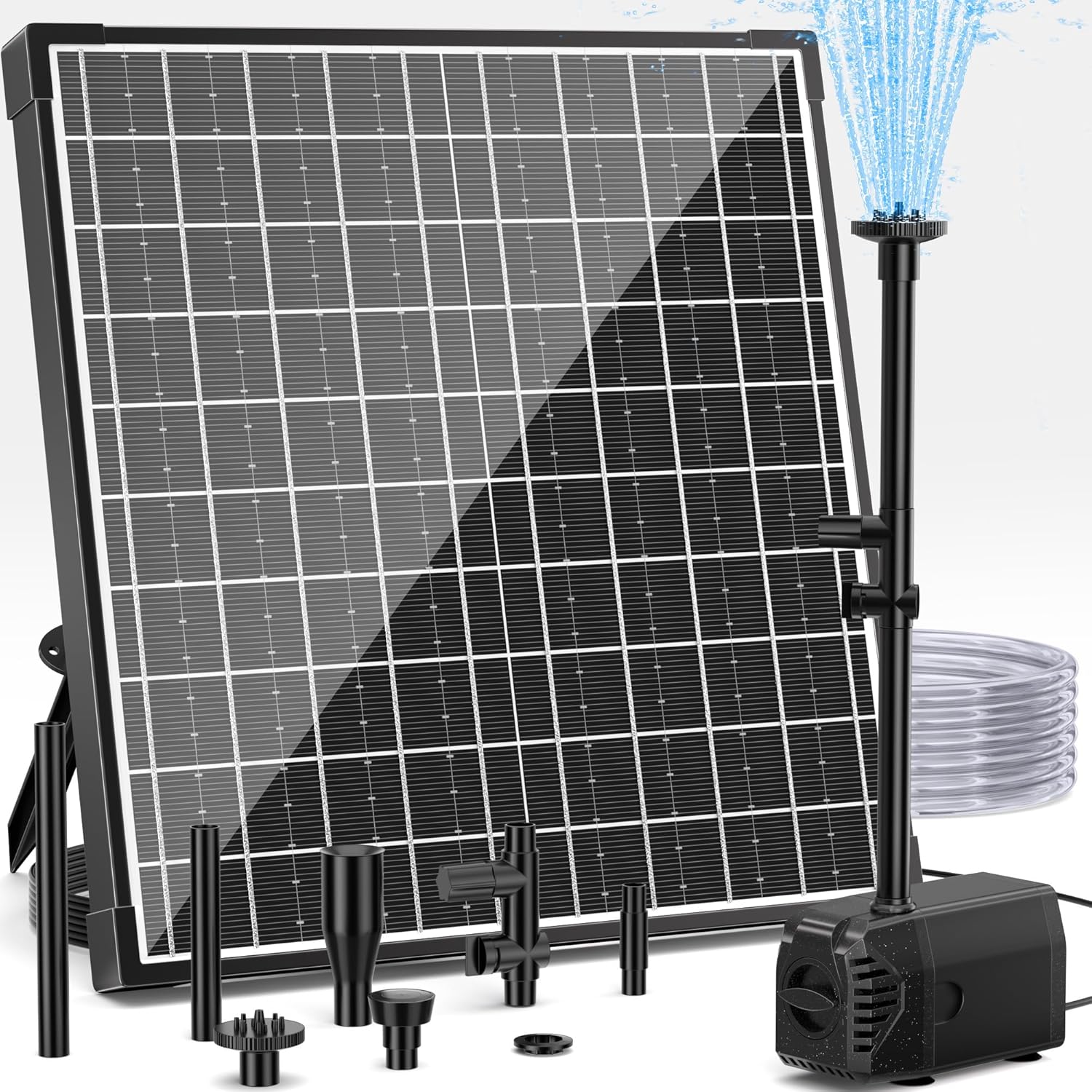 Pompa solara pentru iaz cu panou solar 25 W, 1512 L/H, 5 m cablu, 4 ...