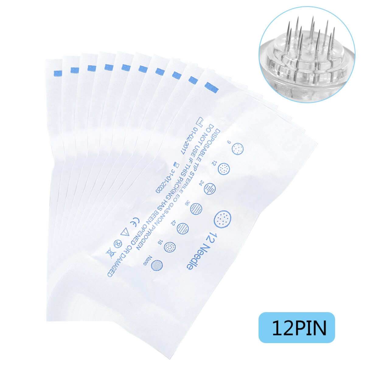 Set 10 Ace de Tatuaj pentru Micro-needling, 12 Pin, Policarbonat/Inox ...