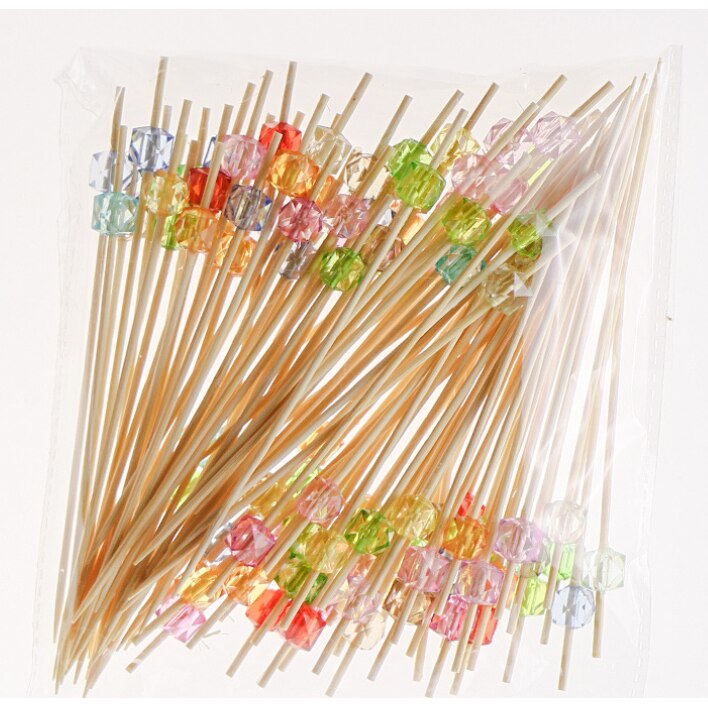 Set 100 scobitori din bambus natural, 12cm, pentru aperitive si gustari ...