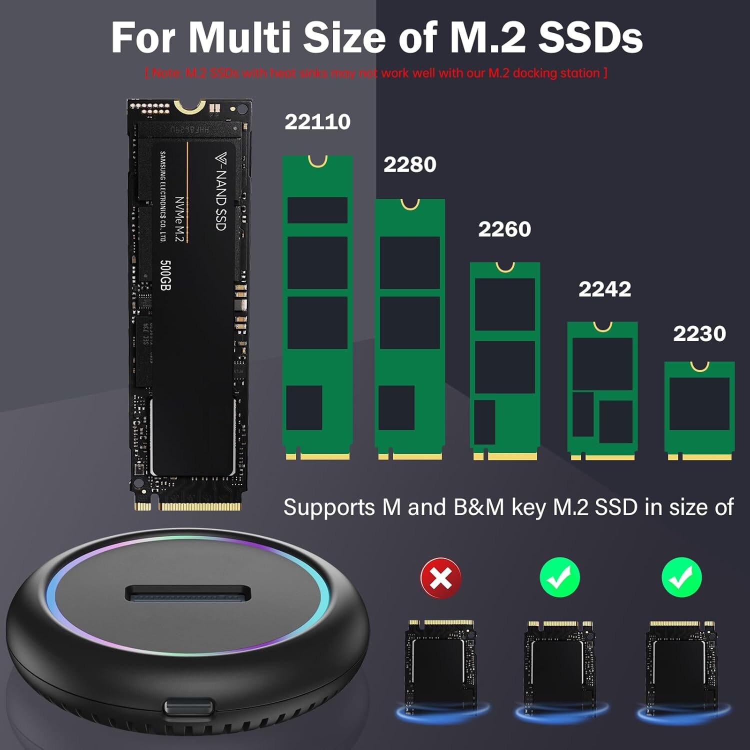 Adaptor M.2 Nvme/Sata SSD Pocket Usb/Usb-C 3.1 drive, JENUOS ...