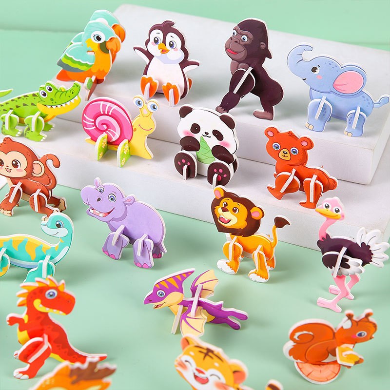 Puzzle 3D educational, set 30 piese, teme animale, masini, avioane ...