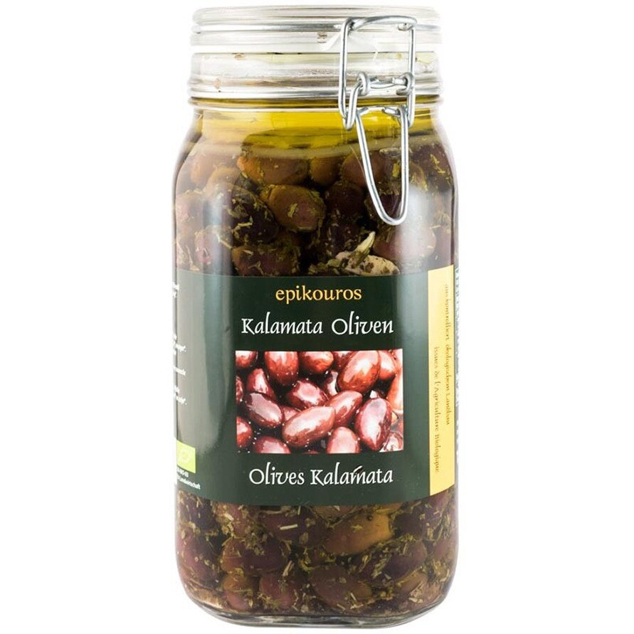 Masline bio Kalamata cu samburi in ulei, 1.55 kg - eMAG.ro