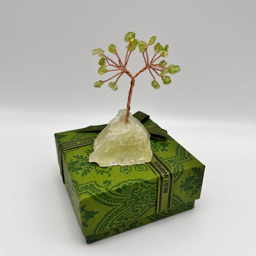 Copac din cristale, decorativ, 5-8 cm, cu baza din citrin, simbol al ...