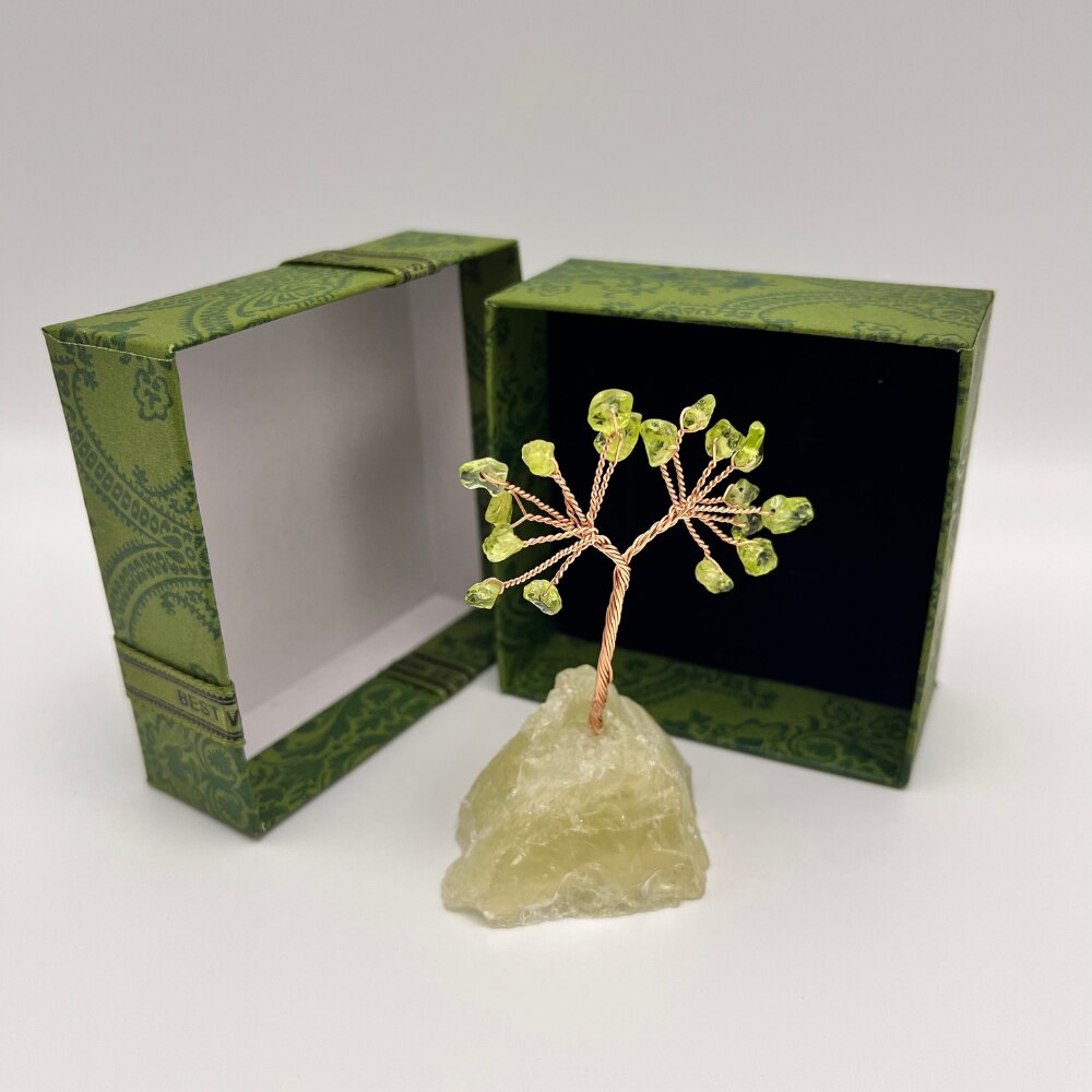 Copac din cristale, decorativ, 5-8 cm, cu baza din citrin, simbol al ...