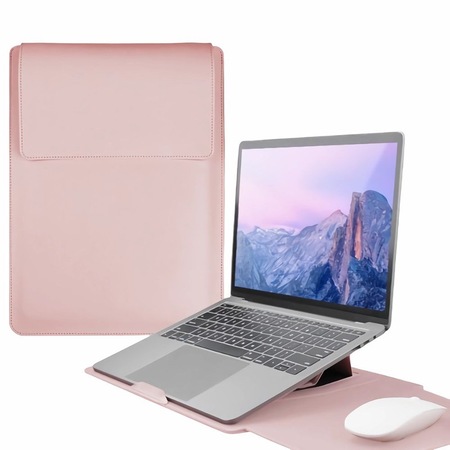 Husa laptop 13.3-14 inch, impermeabila, cu suport, roz, set ...