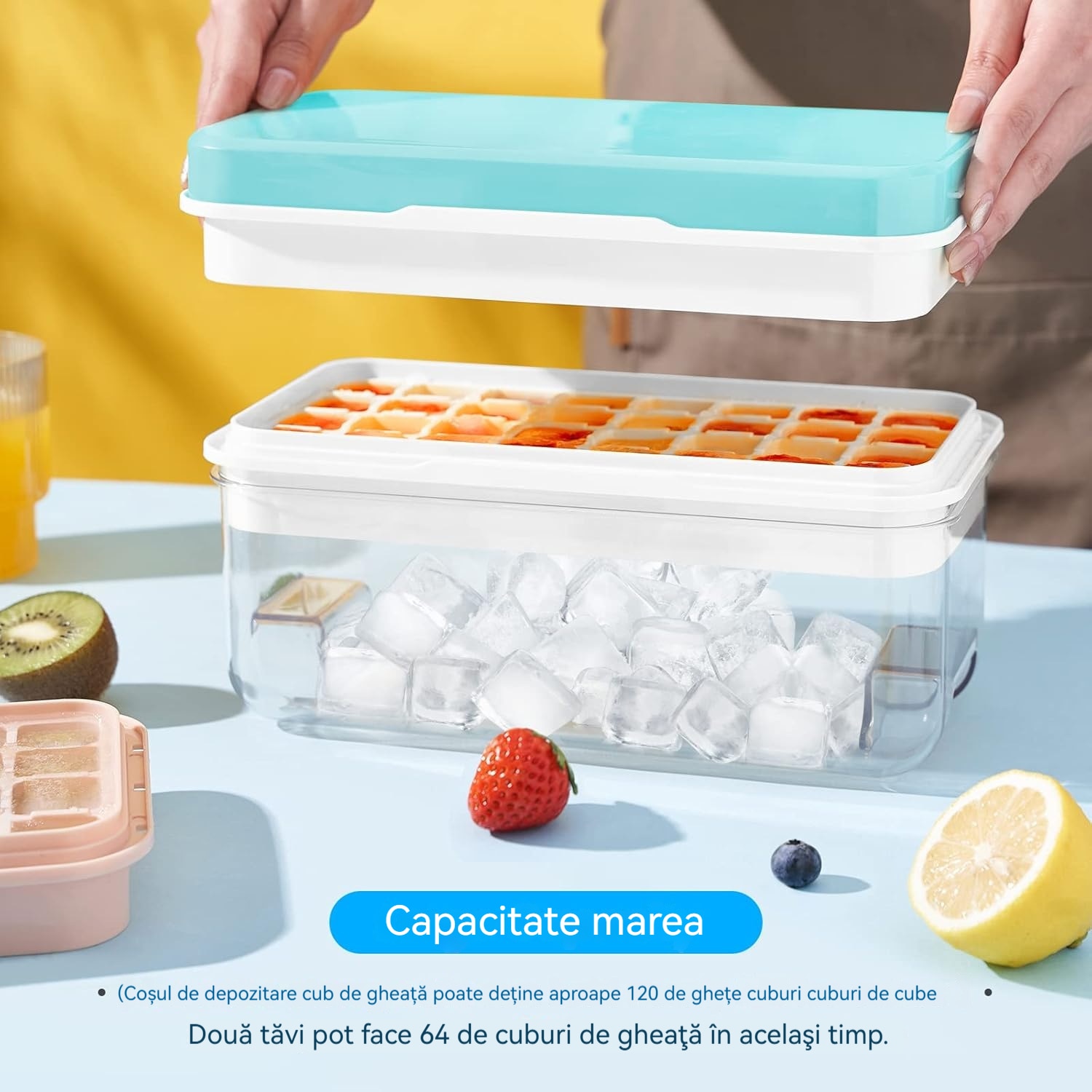 Set 2 forme din pentru cuburi de gheata, Poate fi realizat 64 PCS Sfera ...