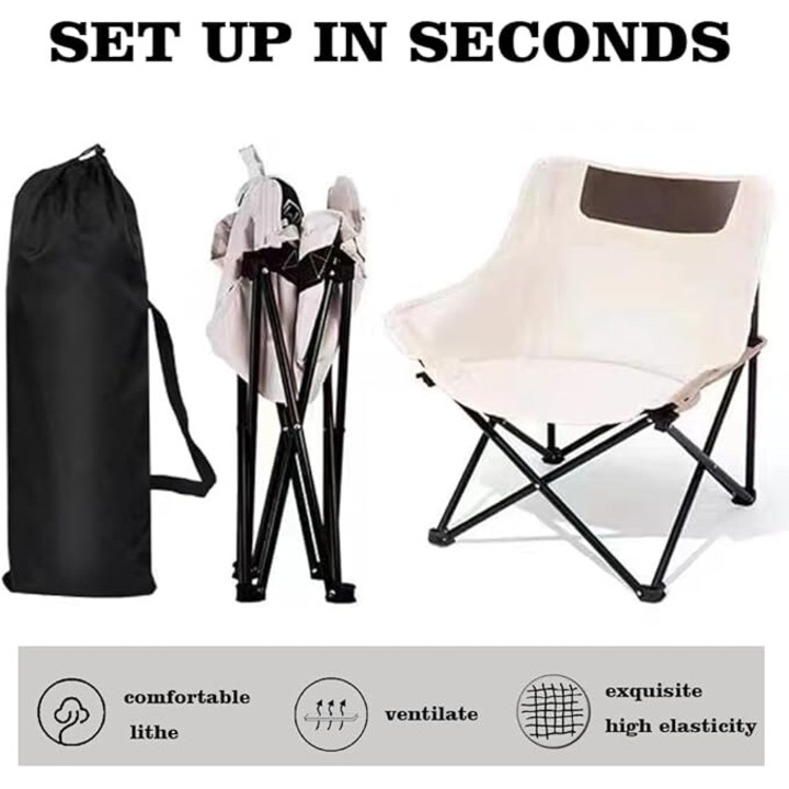 Scaun de camping pliabil, 600D Oxford, design robust, suport lombar ...