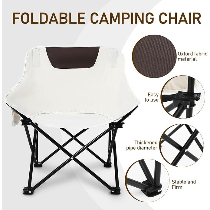 Scaun de camping pliabil, 600D Oxford, design robust, suport lombar ...