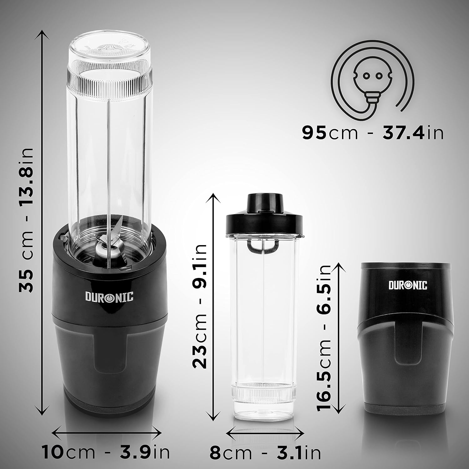 Blender Duronic BL510, Mini aparat de smoothie, 500 W, mixer cu sticla ...