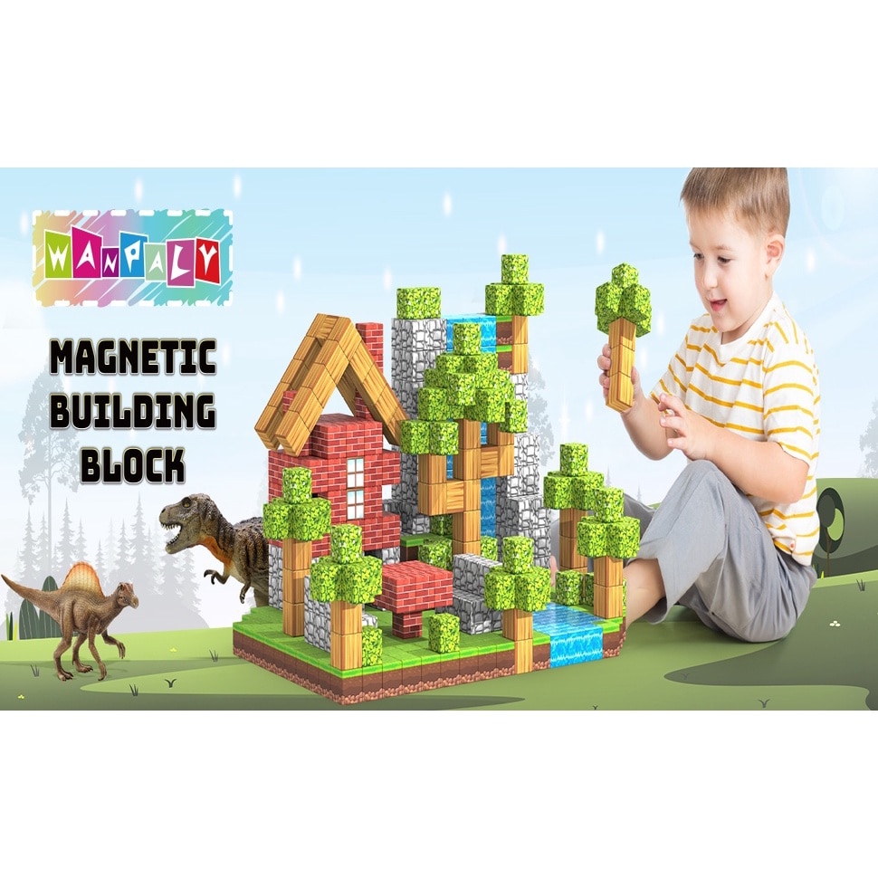 Set de Constructie Magnetic, 150 Piese, Educativ si Creativ, Numeroase ...
