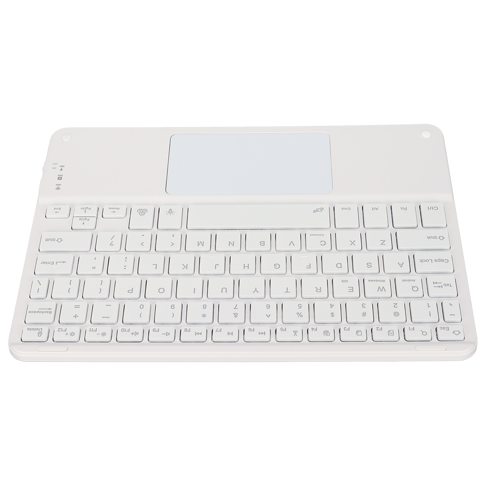 Tastatura fara fir cu touchpad, iluminare de fundal RGB, alb, 10 inchi ...