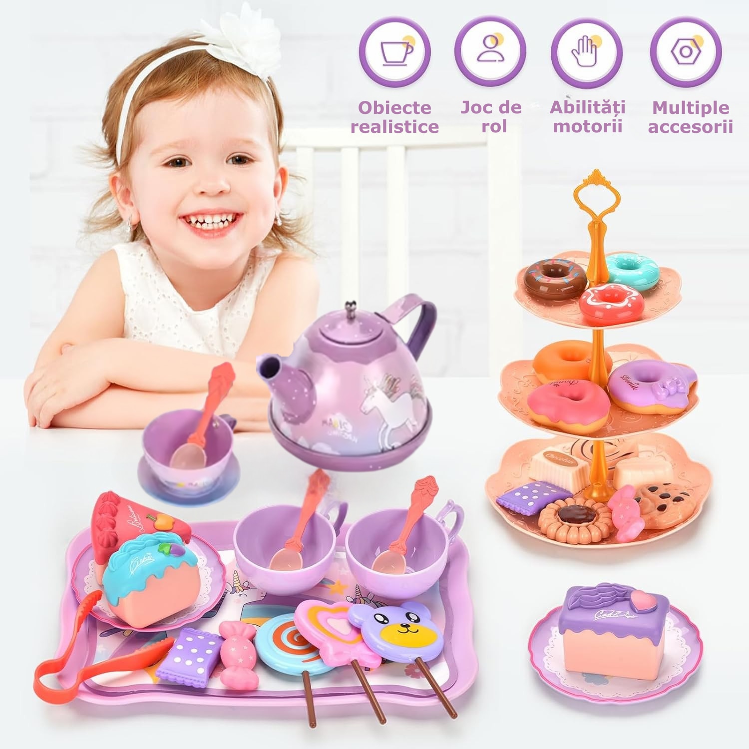 Set jucarie educativa 48 piese ceai, Simply Joy, Jucarii de Joaca ...