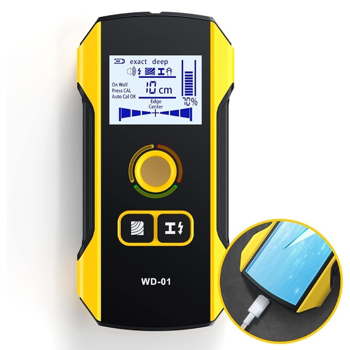 Detector Digital Localizare Cabluri Lemn Tevi in Perete WD-01, Rqiurpn ...