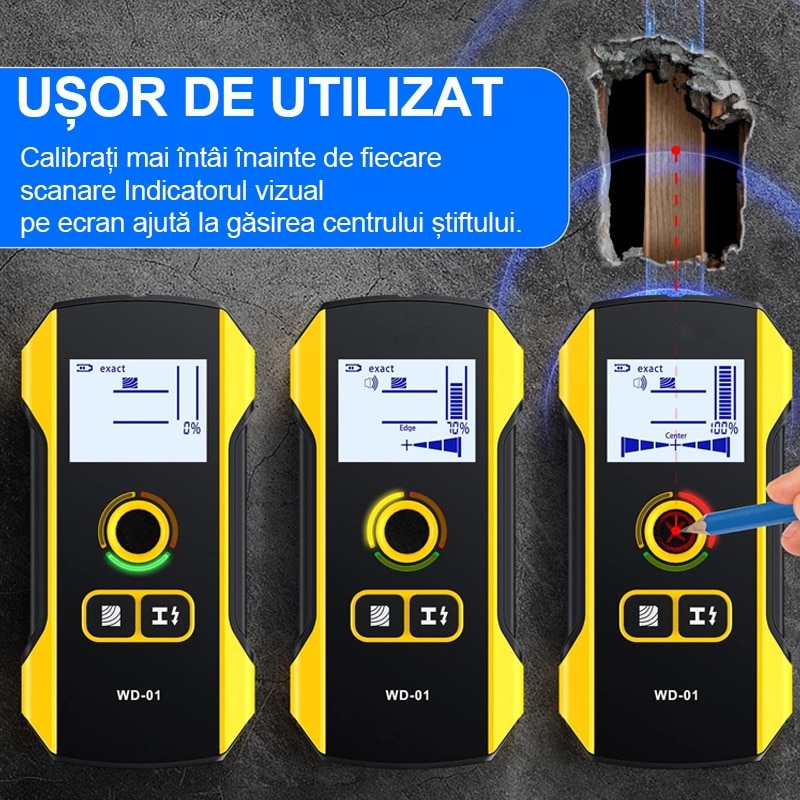 Detector Digital Localizare Cabluri Lemn Tevi in Perete WD-01, Rqiurpn ...