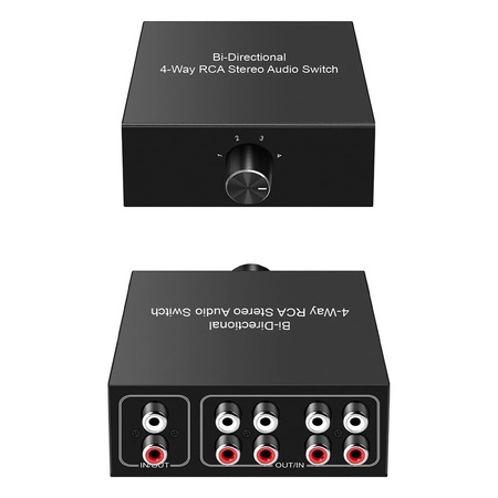 Switch audio RCA bi-directional 4 intrari 1 iesire, 1 intrare 4 iesiri ...