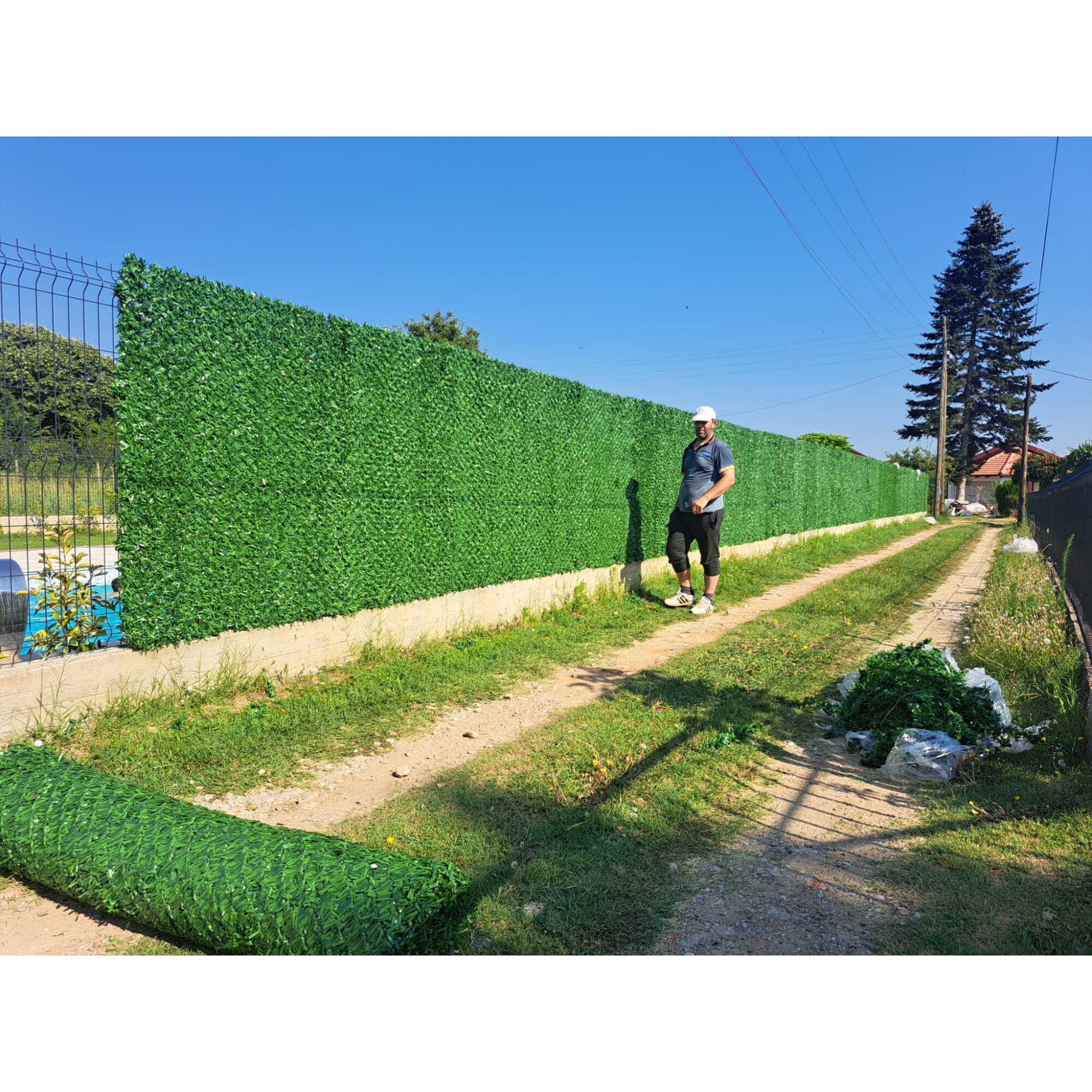 Plasa gard viu artificial, imitatie Gard Viu, plasa paravan verde 2m x ...