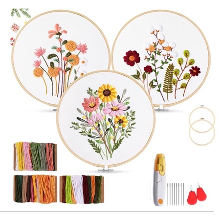Set 3 PCS Kit Broderie pentru Incepatori, Umetoop, Accesorii Broderie ...