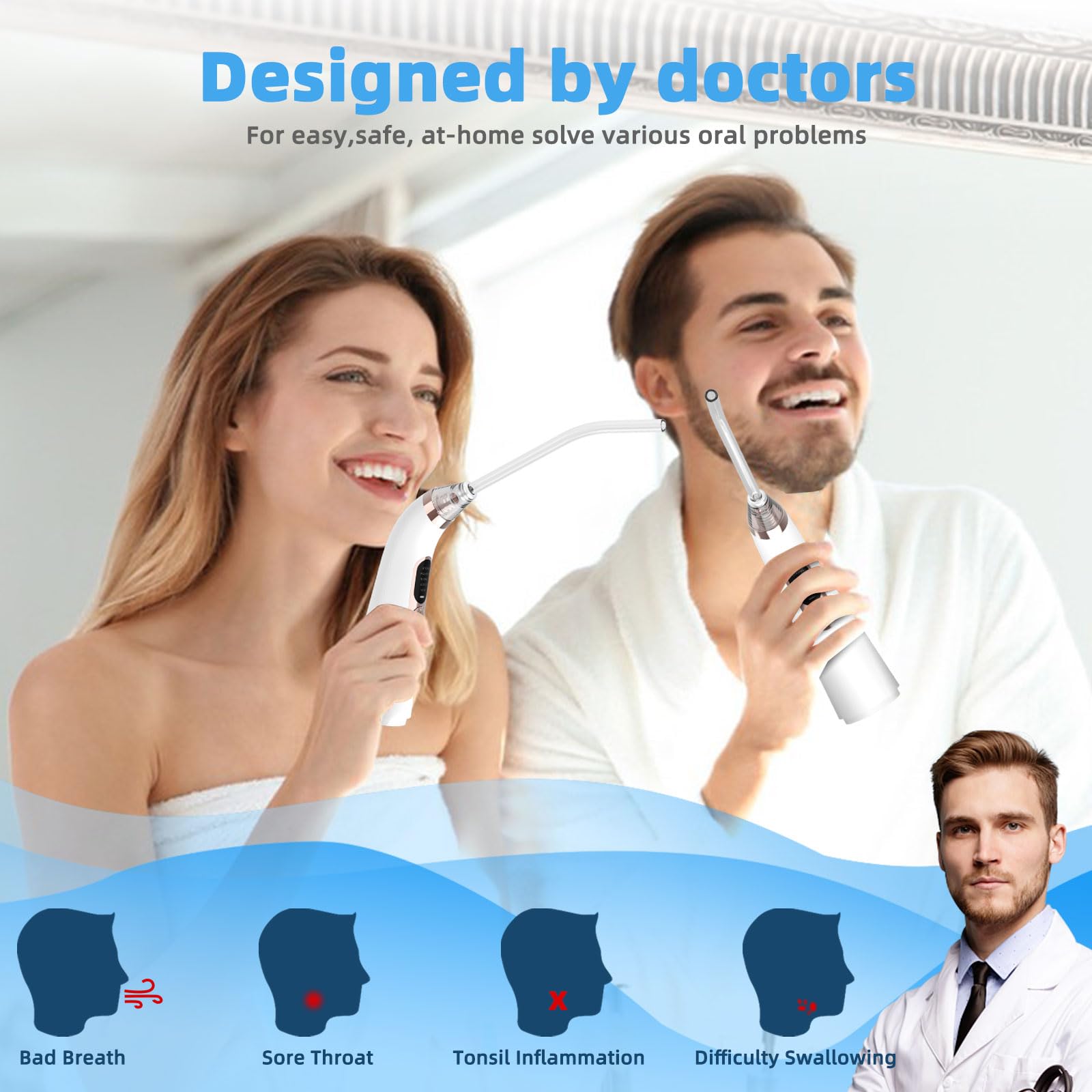 Kit Pentre curatare Amigdale，SHIJOOE®,5 Trepte de Viteza, Lupa de 5X ...