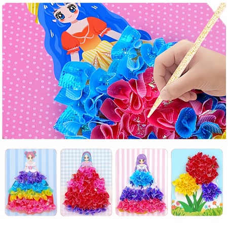 Set creativ de imbracat printese cu stickere - Jucarie DIY educativa ...
