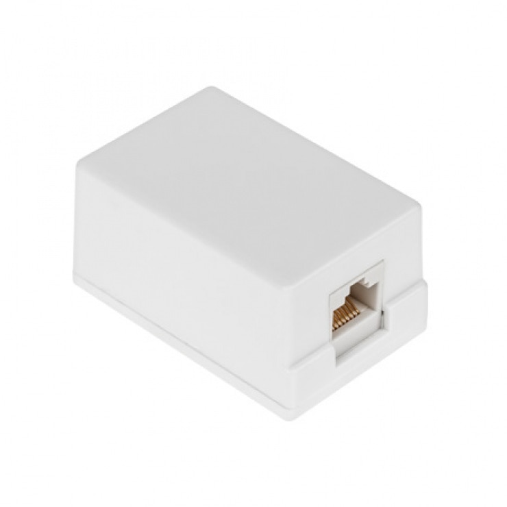 Priza Simpla UTP CAT6 8P8C aplicata 1 port cu adeziv si suruburi alba ...
