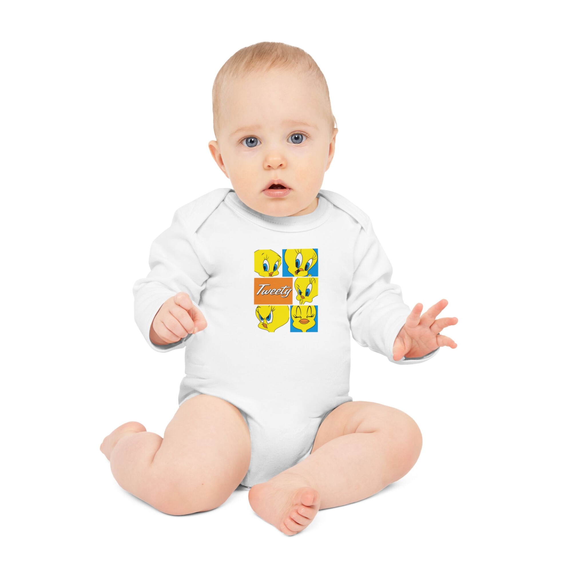 Body Bebelusi, alb, marimea 62, tematica Tweety (desene animate) - eMAG.ro