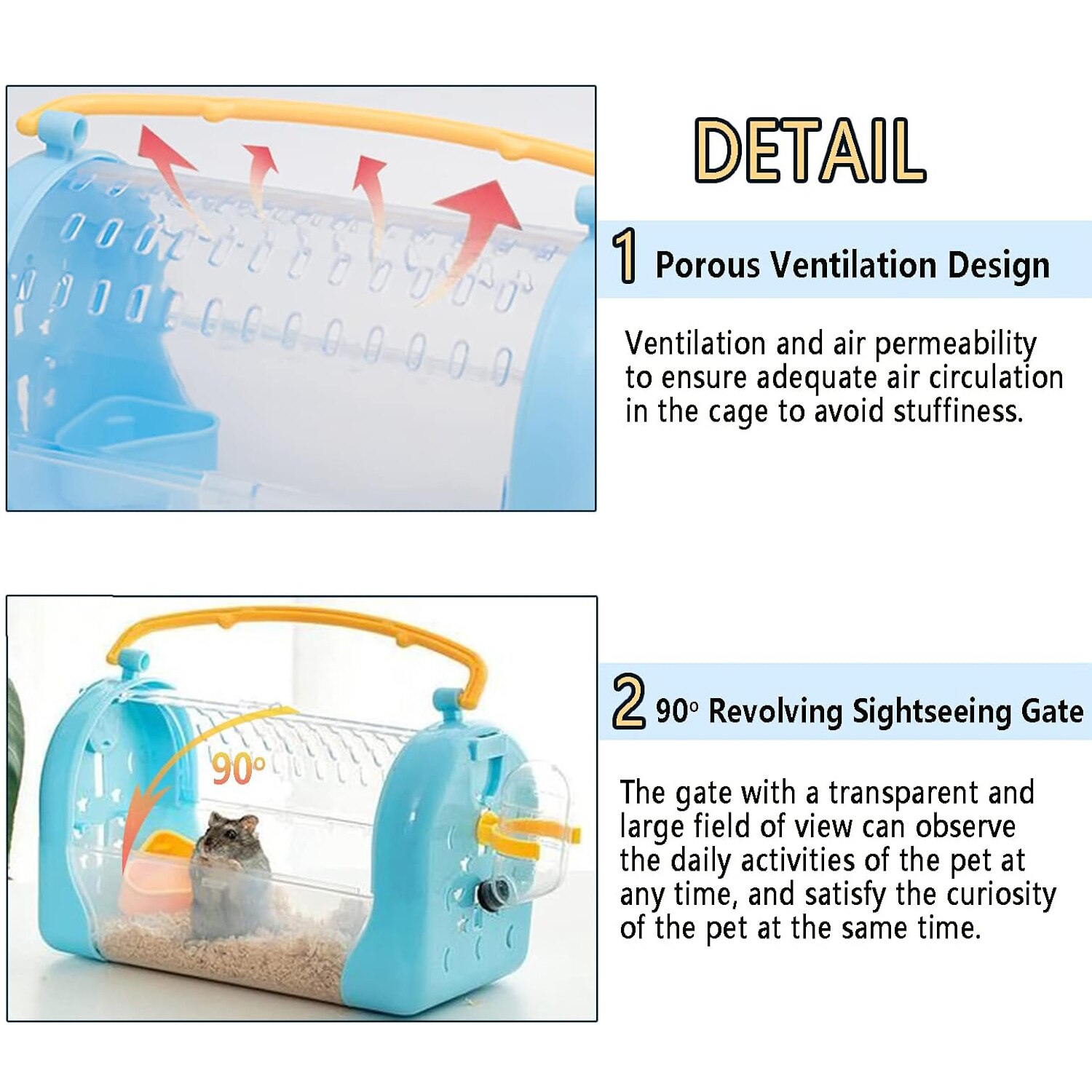 Cusca hamster, Puepoul, cu sticla de apa, pad racire, Cusca portabila ...