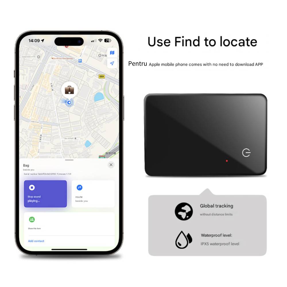 Dispozitiv anti-pierdere pentru AirTag Smart Card, Certificat MFI cu ...